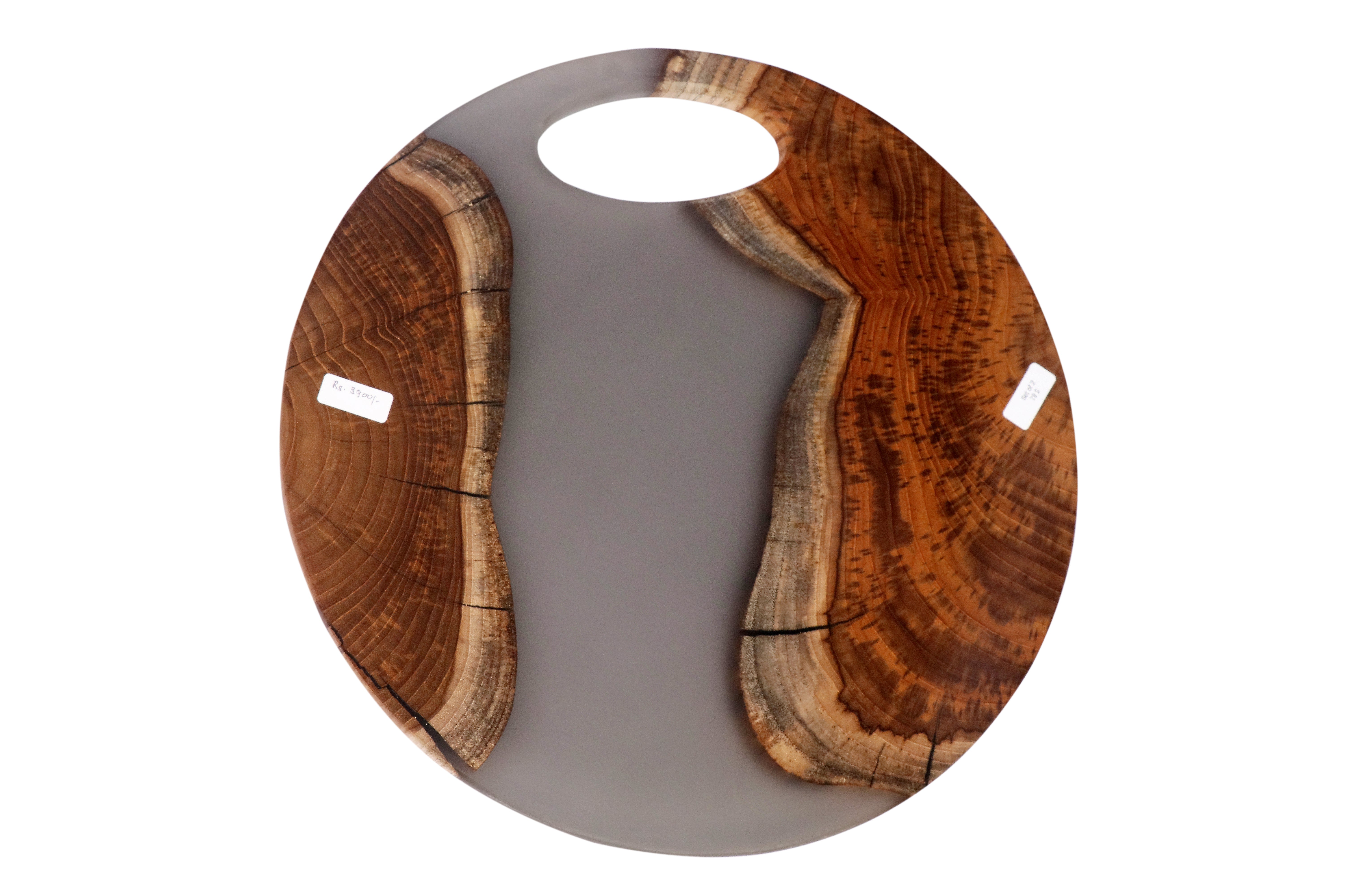| Grey Epoxy & Natural Acacia Wood Organic Platters – Set of 2 Grey ...