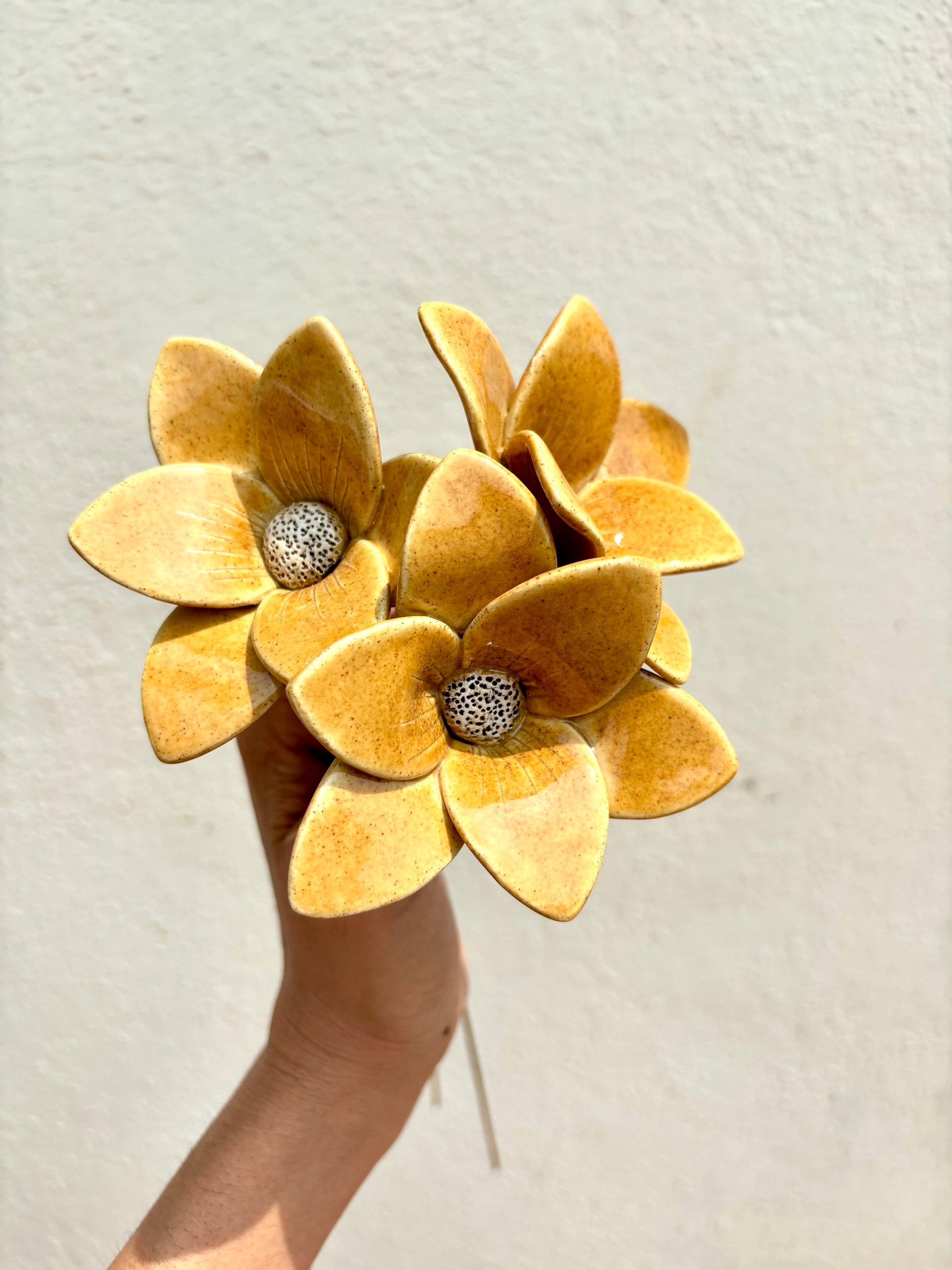 Ceramic Flower Stems | Buttercup- Single flower stem - Mustard Yellow ...