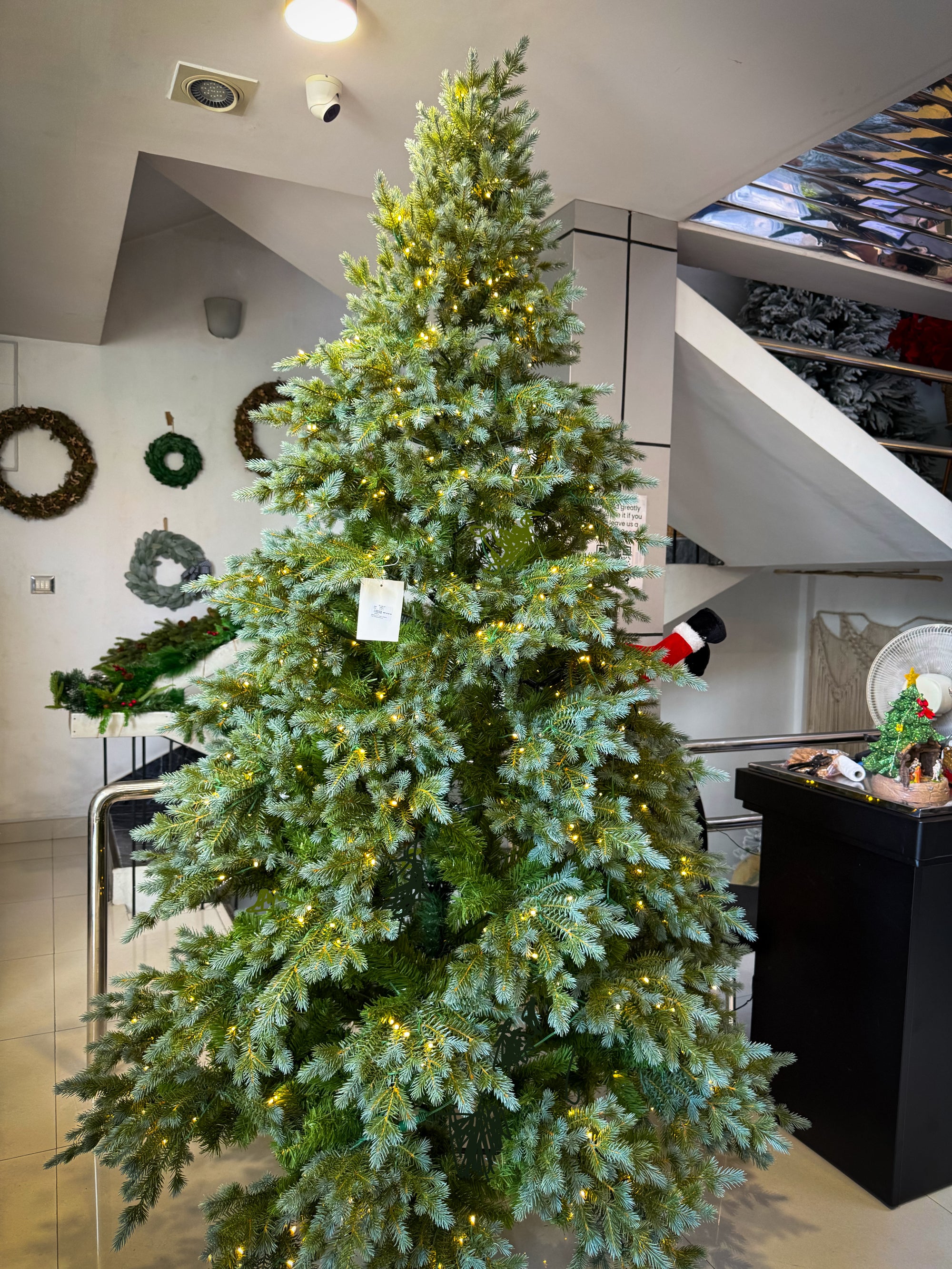 Christmas Decor | Frosted Tip PE Christmas Tree with Lights- 5